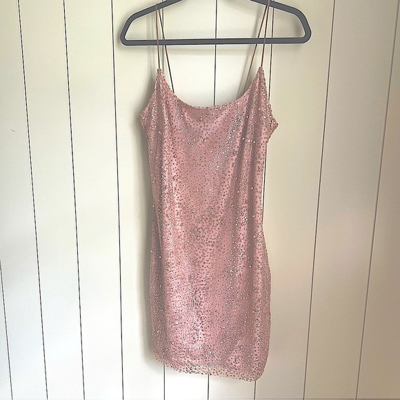 White Fox Boutique | Dresses | White Fox Rose Gold Glitter Pink Pearl ...